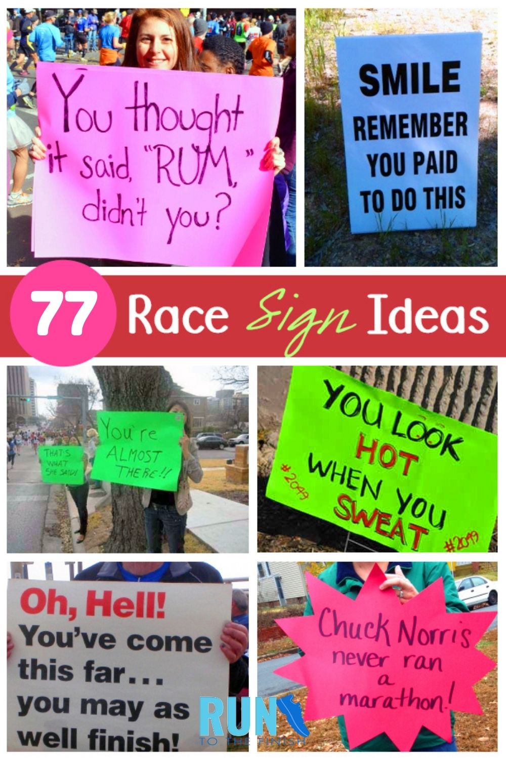 90 Funny & Motivational Race Signs | Marathon Posters & Banners